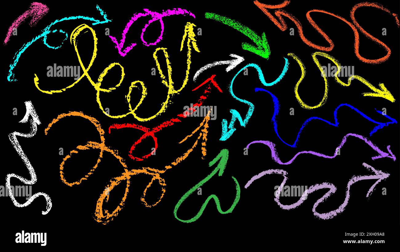 Hand Drawn Chalk Freehand Arrows Set Stock Vector Image & Art - Alamy