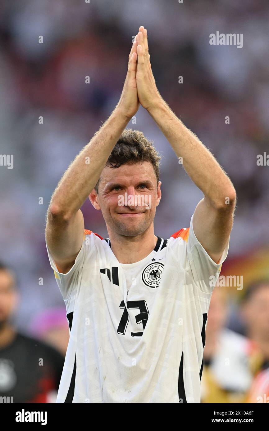 Thomas Muller (13) of Germany thanking the fans and supporters after a ...