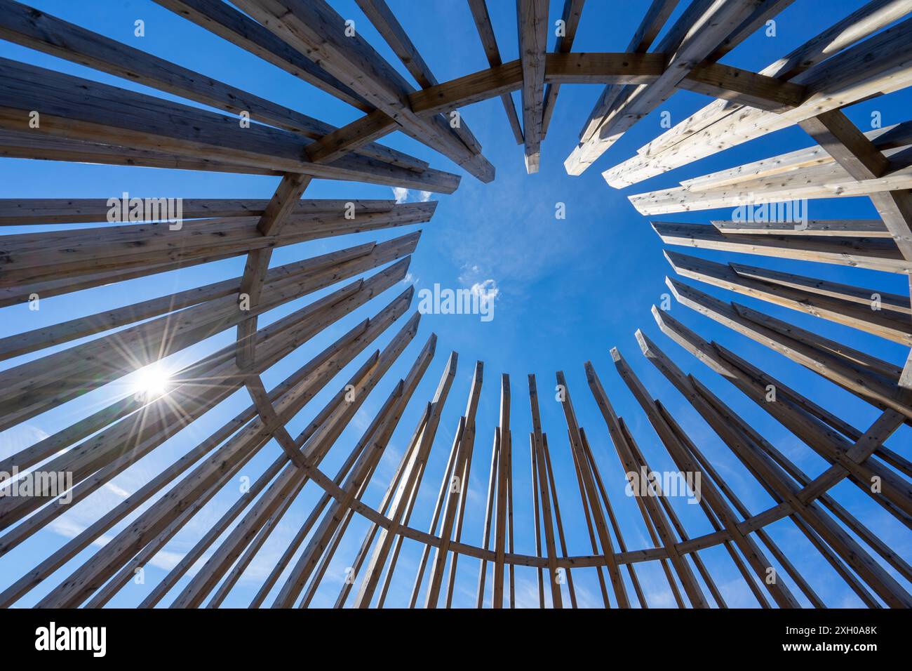 Circular dome of the bee-eater bird observation post inside the ...