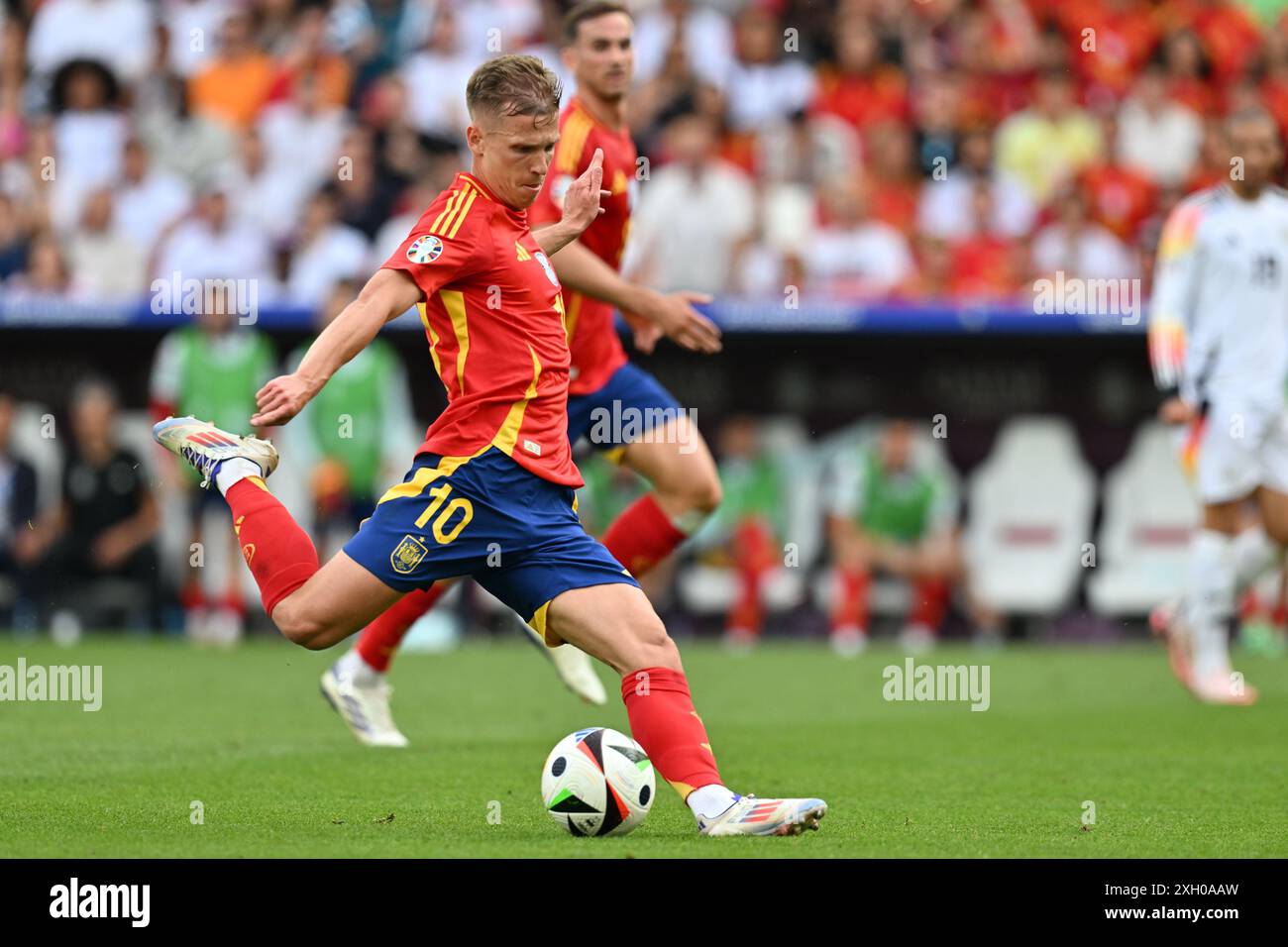 Dani Olmo (10) of Spain pictured during a soccer game between the ...