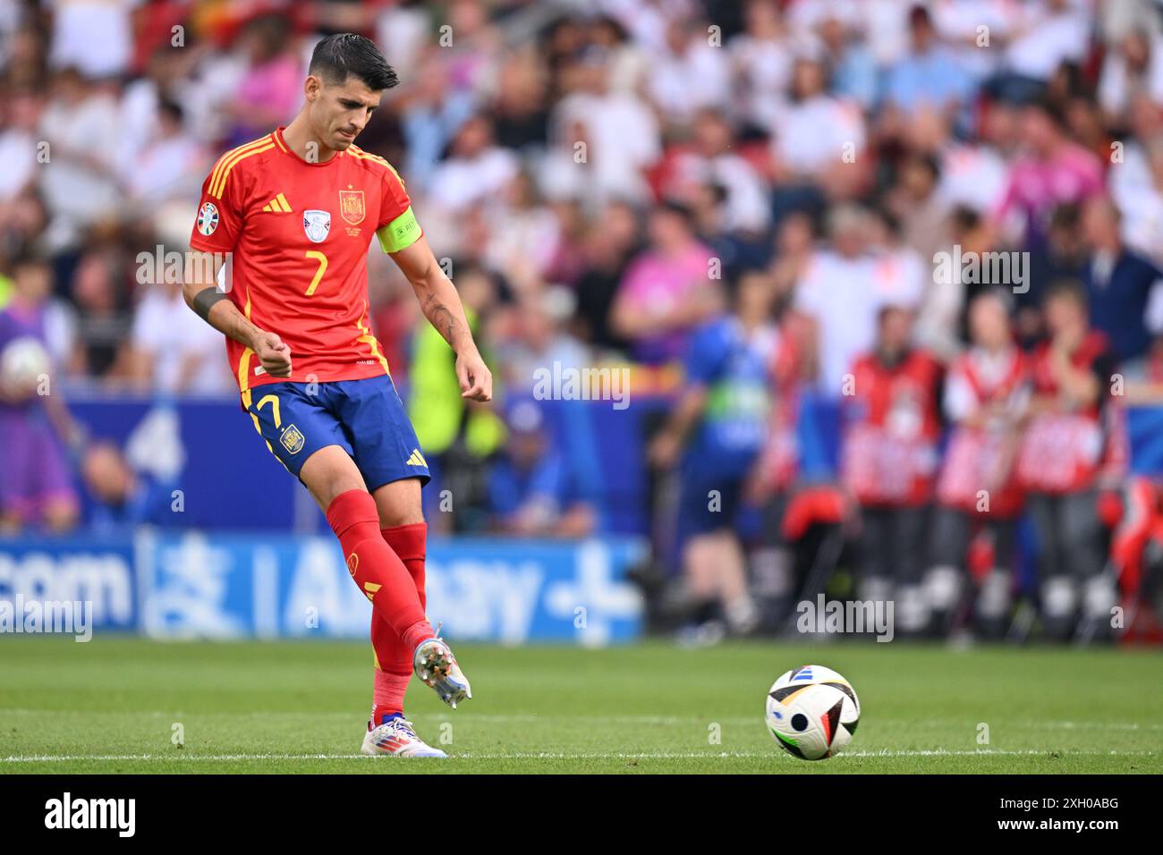Alvaro Morata (7) of Spain pictured during a soccer game between the ...