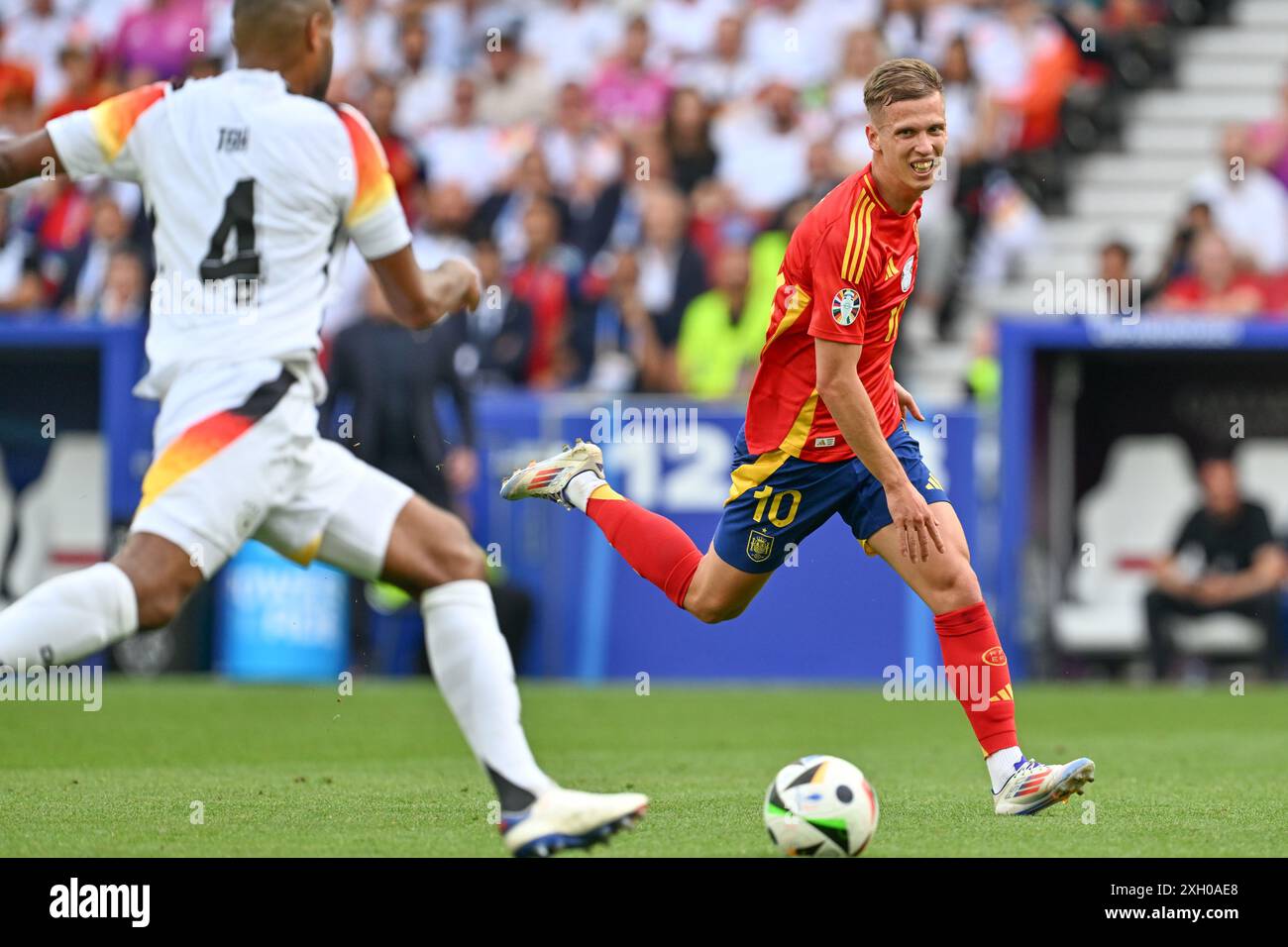 Dani Olmo (10) of Spain pictured during a soccer game between the ...