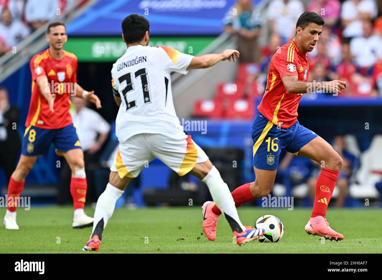 Ilkay Gundogan (21) of Germany defending on Rodri (Rodrigo Hernandez ...