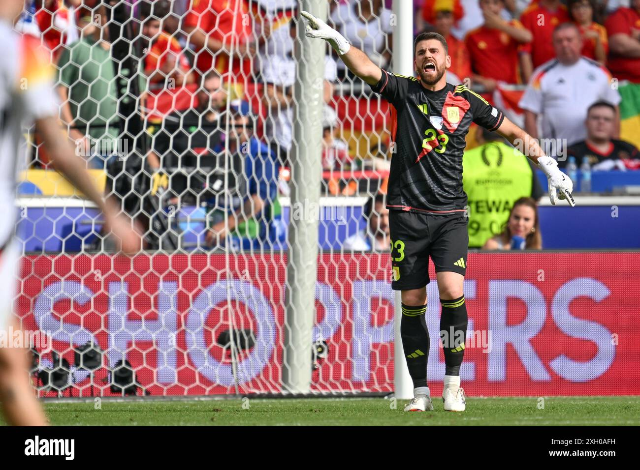 goalkeeper Unai Simon (23) of Spain pictured during a soccer game ...