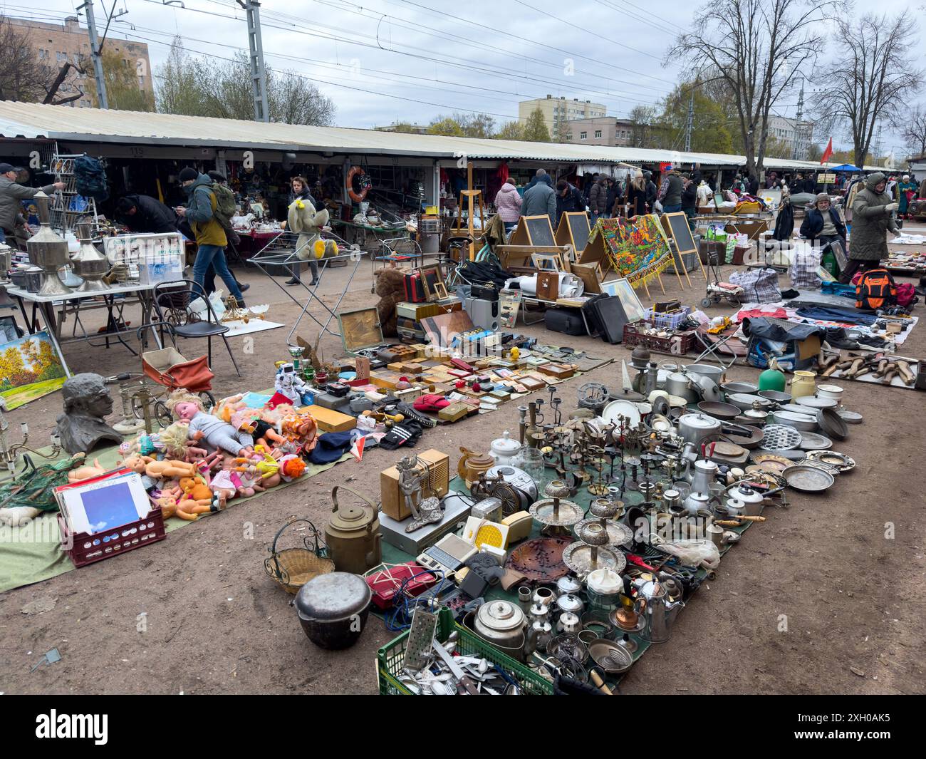 Saint Petersburg, Russia - June 16, 2024: People sell and buy used ...