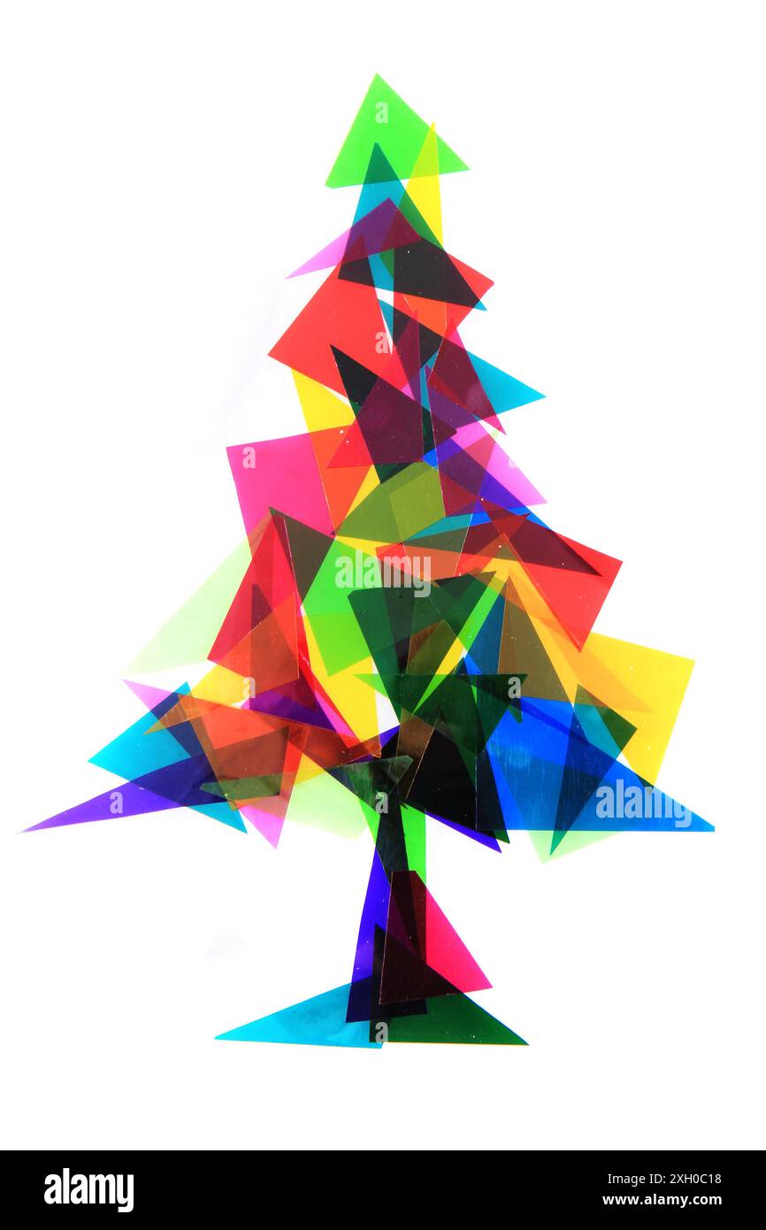 Colorful triangles on white Cut Out Stock Images & Pictures - Alamy