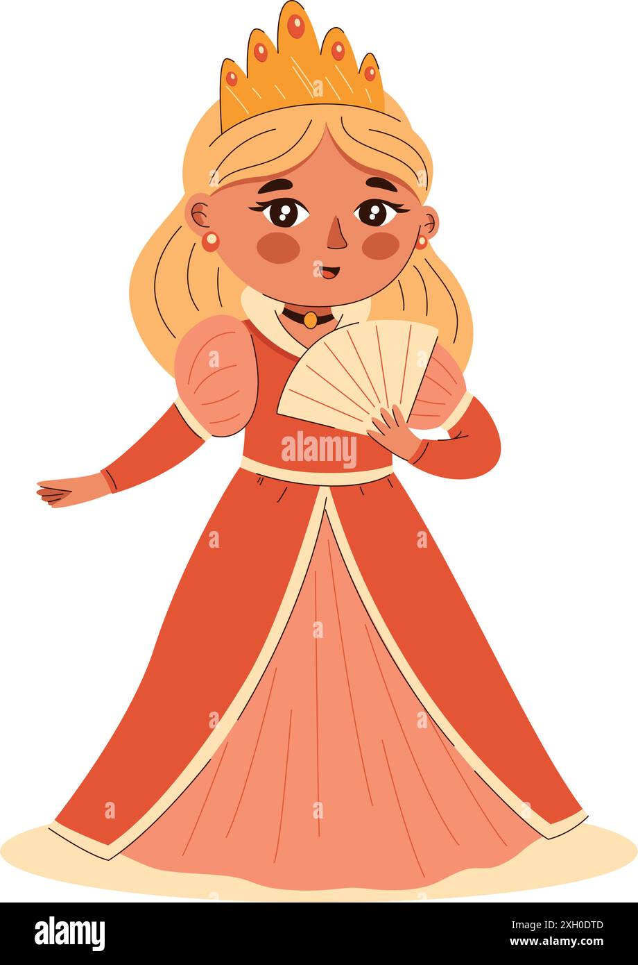 Cute girl in a fairy tale princess outfit and feel happy Stock Vector ...