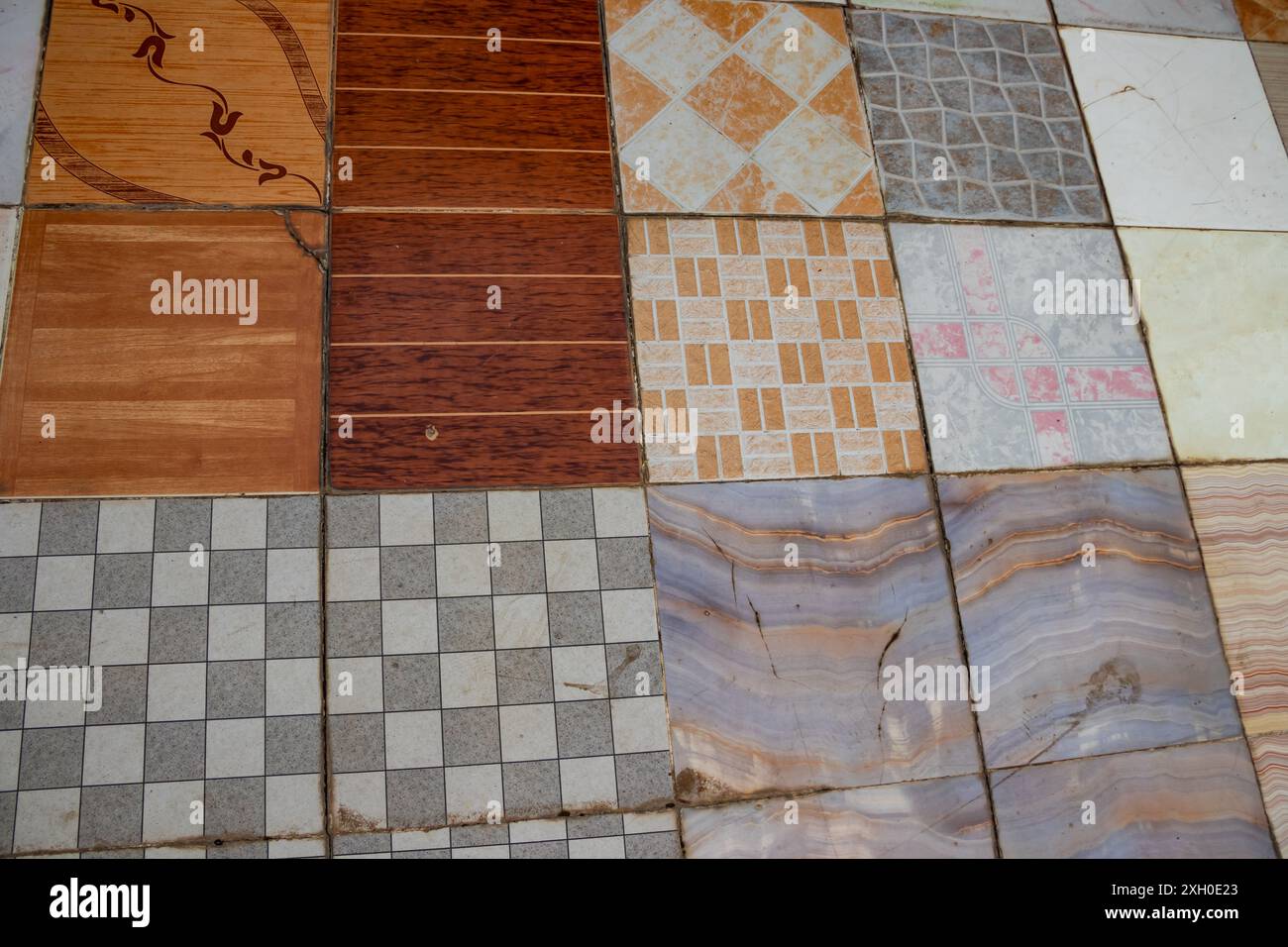 Floor Covered with Ceramic Tiles in Various Designs, Patterns, and Rich ...