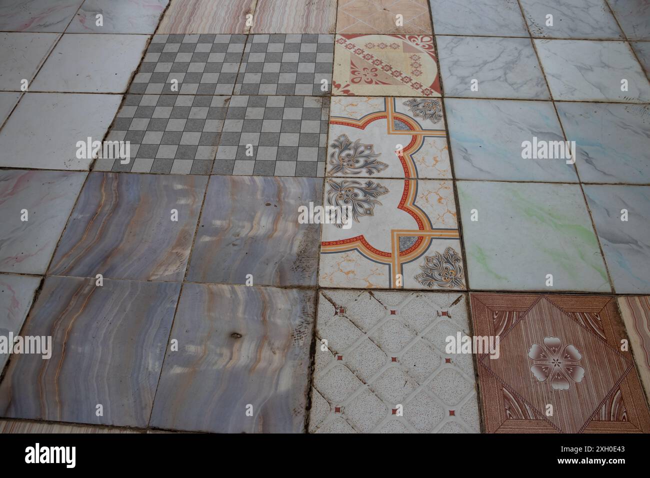 Floor Covered with Ceramic Tiles in Various Designs, Patterns, and Rich ...
