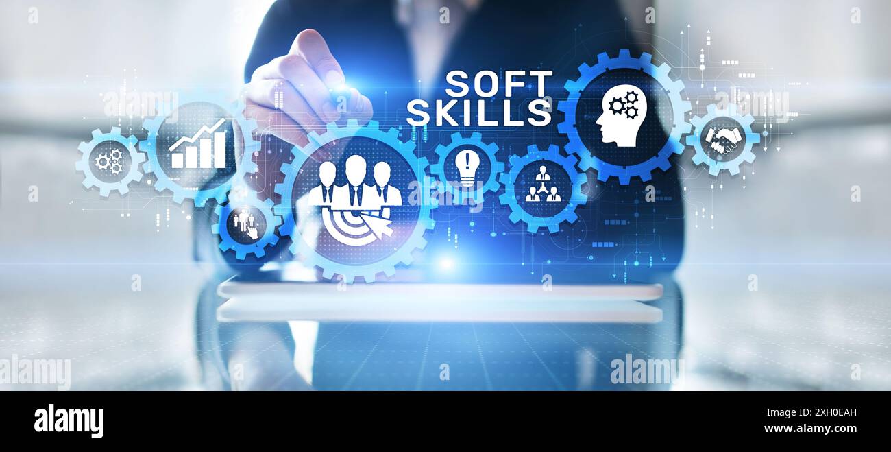 Soft skill personal development business concept on virtual screen ...