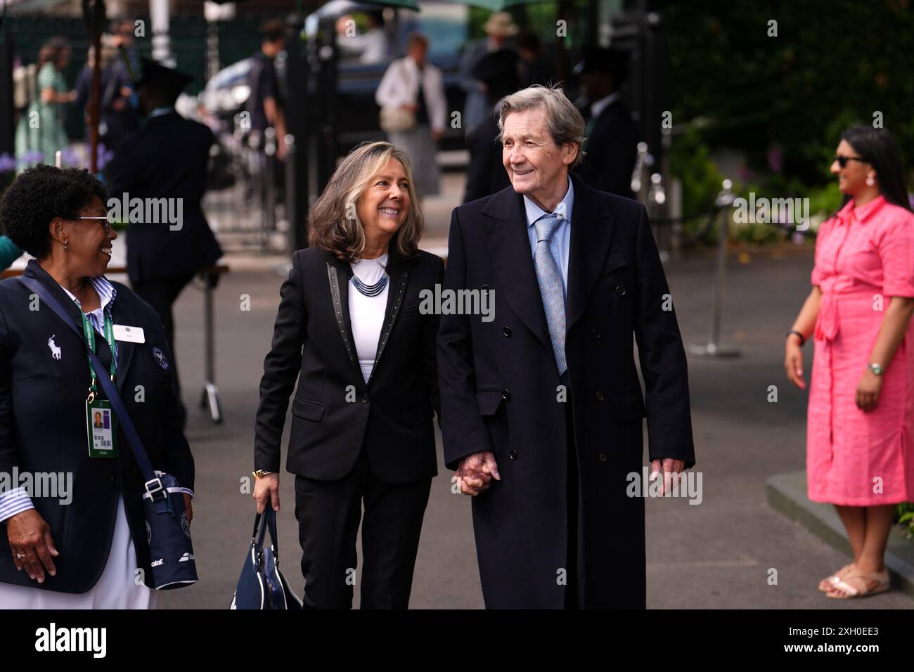Melvyn Bragg and Gabriel Clare-Hunt arrive on day eleven of the 2024 ...
