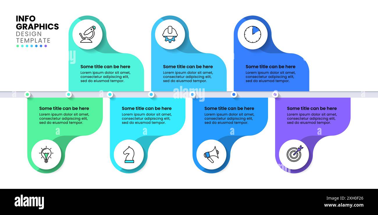 Infographic template with icons and 7 options or steps. Horizontal line ...
