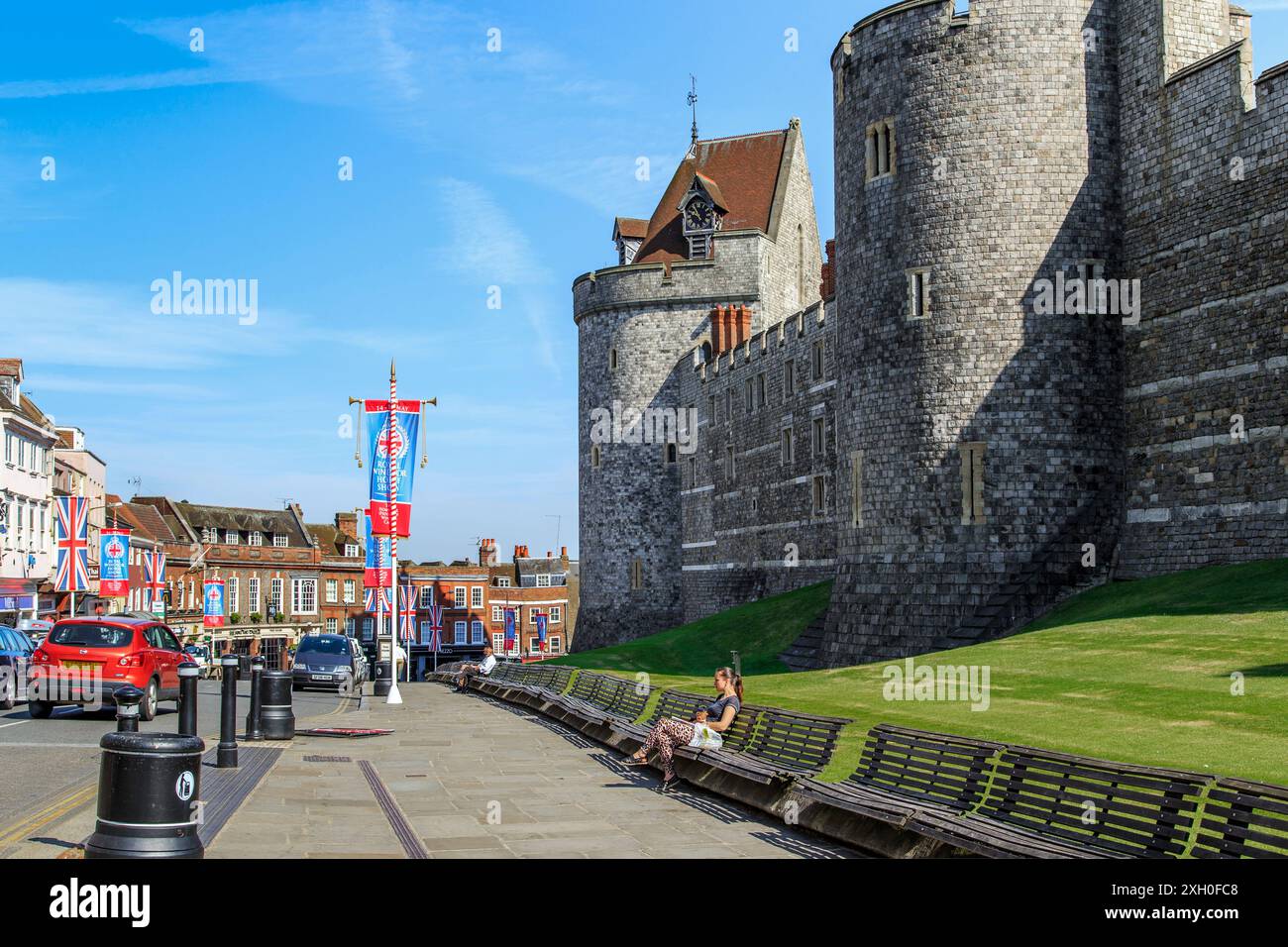 WINDSOR, GREAT BRITAIN - MAY 19, 2014: These are the outer walls of the ...