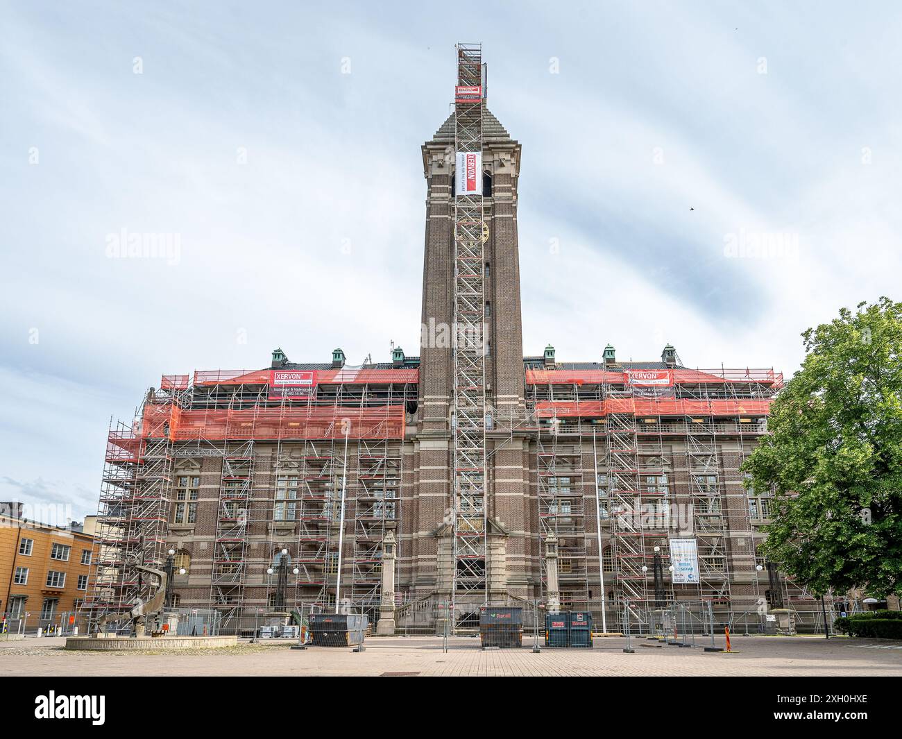 The City Hall with its 68-meter-tall tower in Norrköping, Sweden. The ...