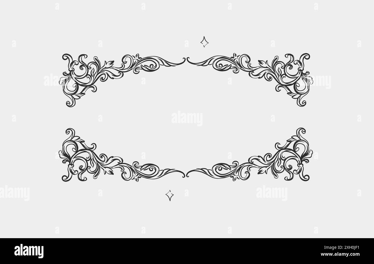 Hand drawn vector abstract outline,graphic,line vintage baroque ...