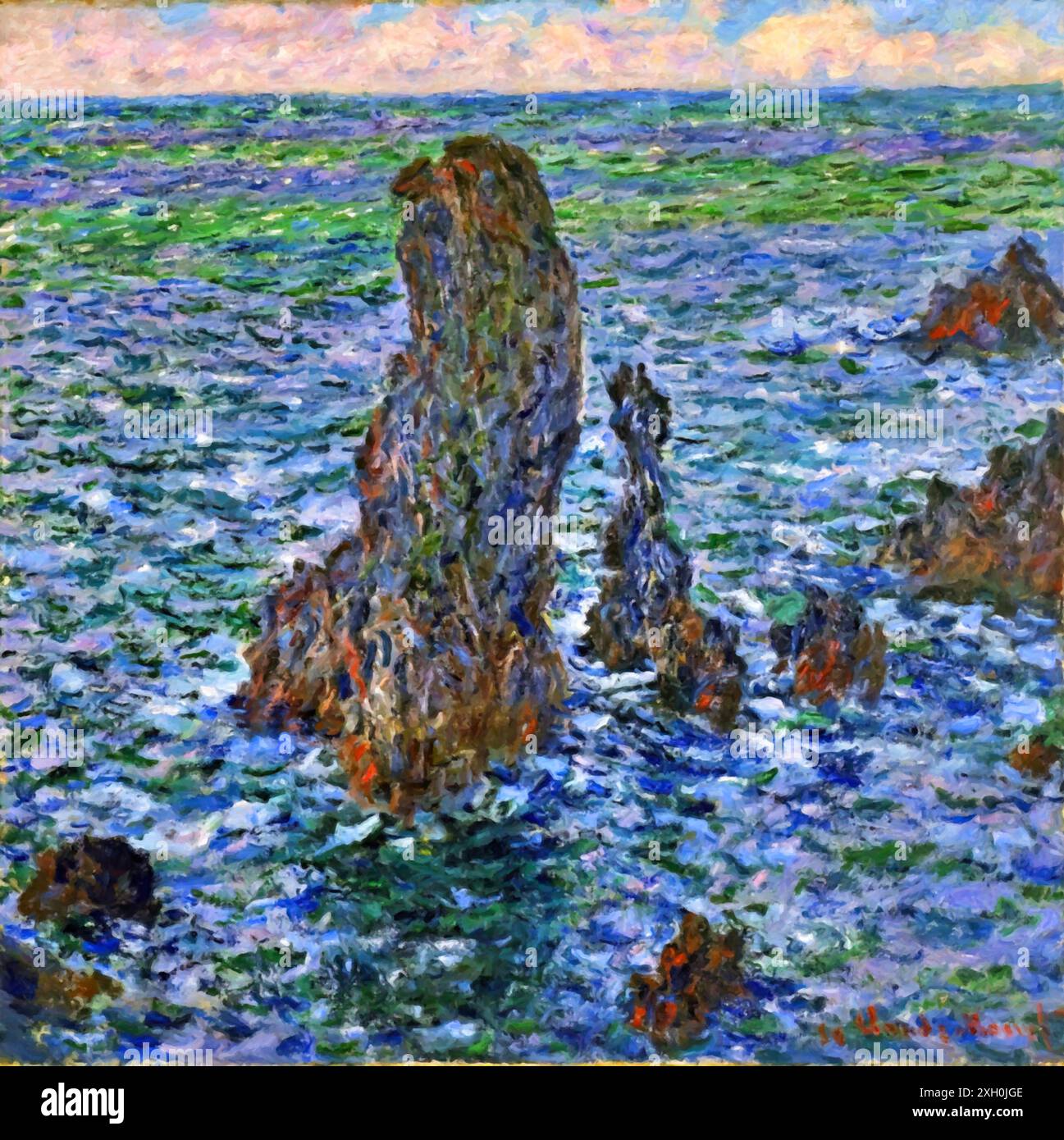 pyramids at Port-Coton, 1886 (painting) by Artist Monet, Claude (1840 ...
