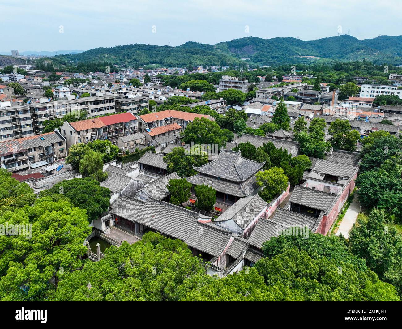 Ningbo. 9th July, 2024. An aerial drone photo taken on July 9, 2024 ...