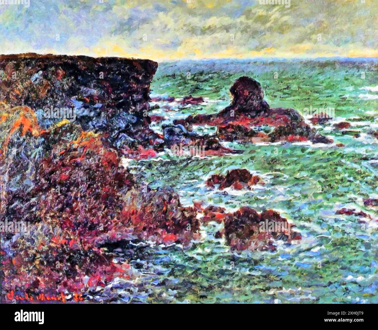 French coast painting Stock Vector Images - Alamy