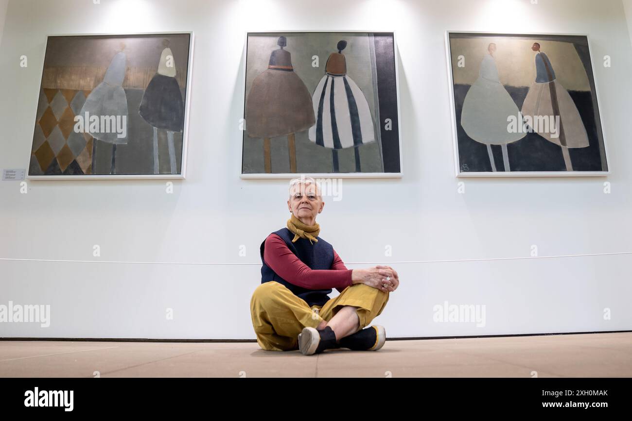 Artist carol douglas during a photo call at yorkshire sculpture park ...