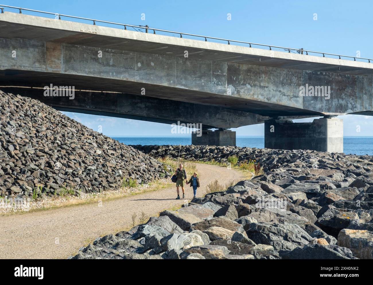 Storebaeltsbro Nyborg, Sund Bridge Fyn-Sjaelland, Fyn-Sealand, railway ...