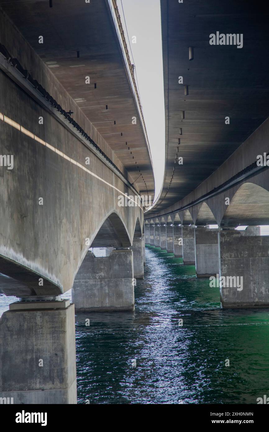 Storebaeltsbro Nyborg, Sund Bridge Fyn-Sjaelland, Fyn-Sealand, railway ...