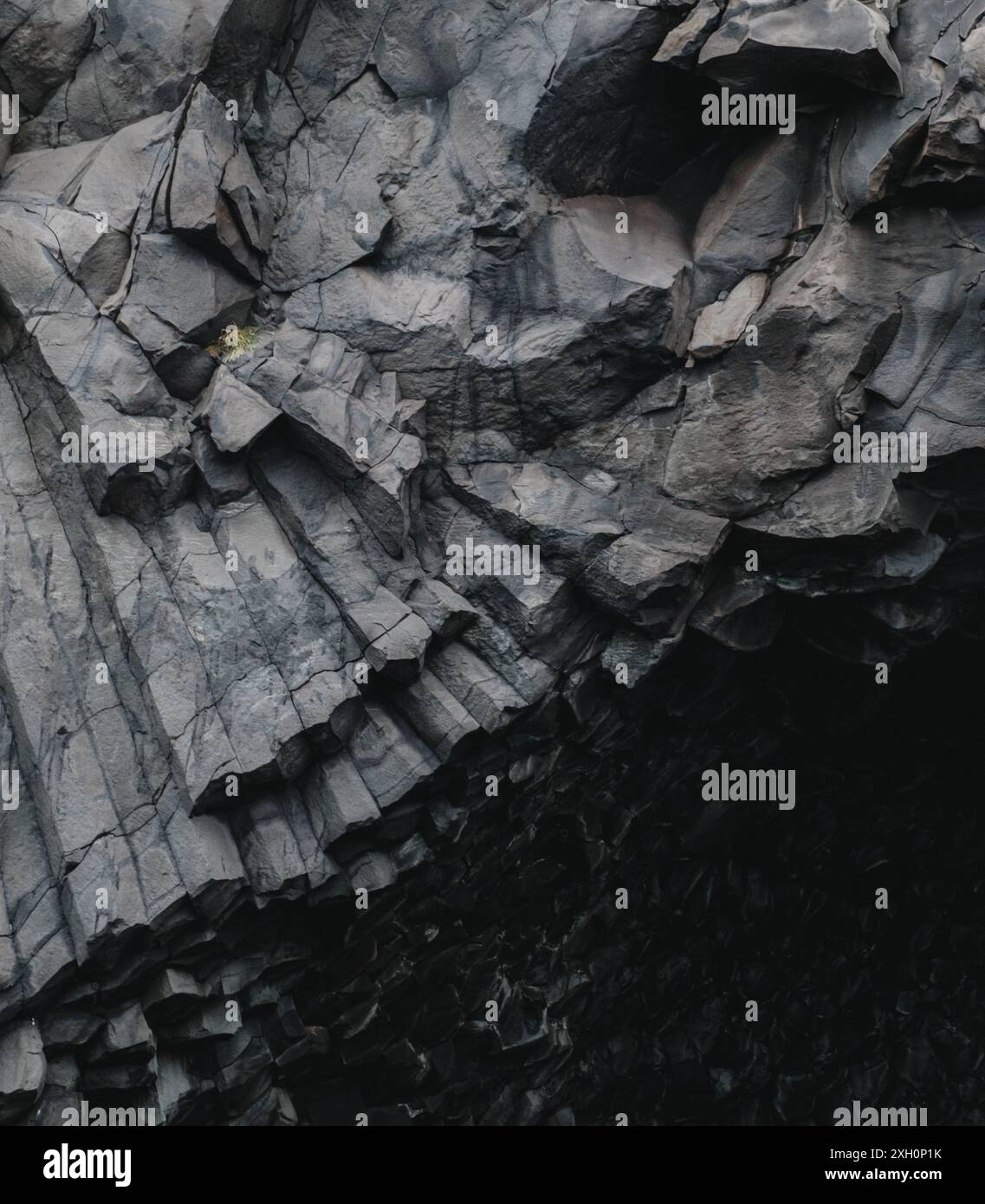 Basalt columns at Reynisfjara beach on the south coast of Iceland Stock ...