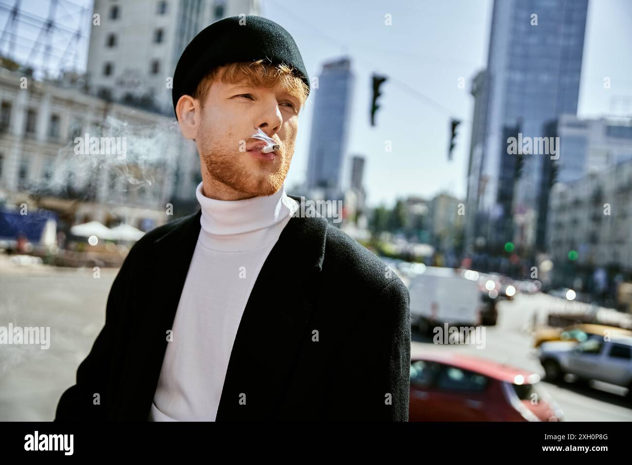 Smoking man walking street in hi-res stock photography and images - Alamy