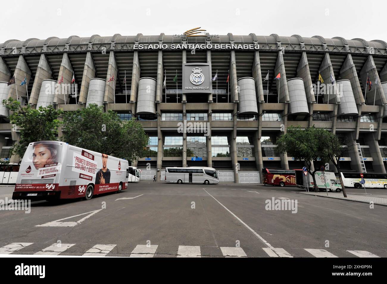 The Santiago Bernabeu stadium in Madrid from the outside, well-known ...