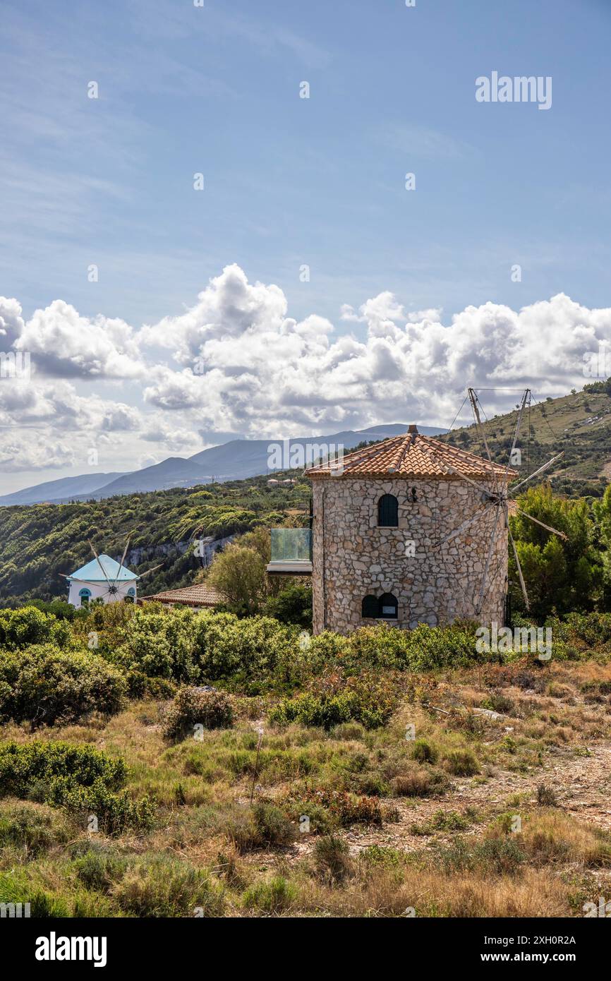Typical greek style windmill hi-res stock photography and images - Alamy