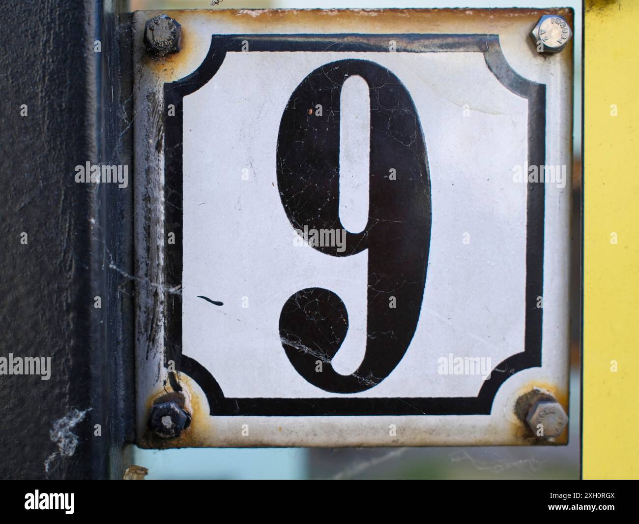 Vintage, house number plate, number 9, digit, anniversary, birthday ...