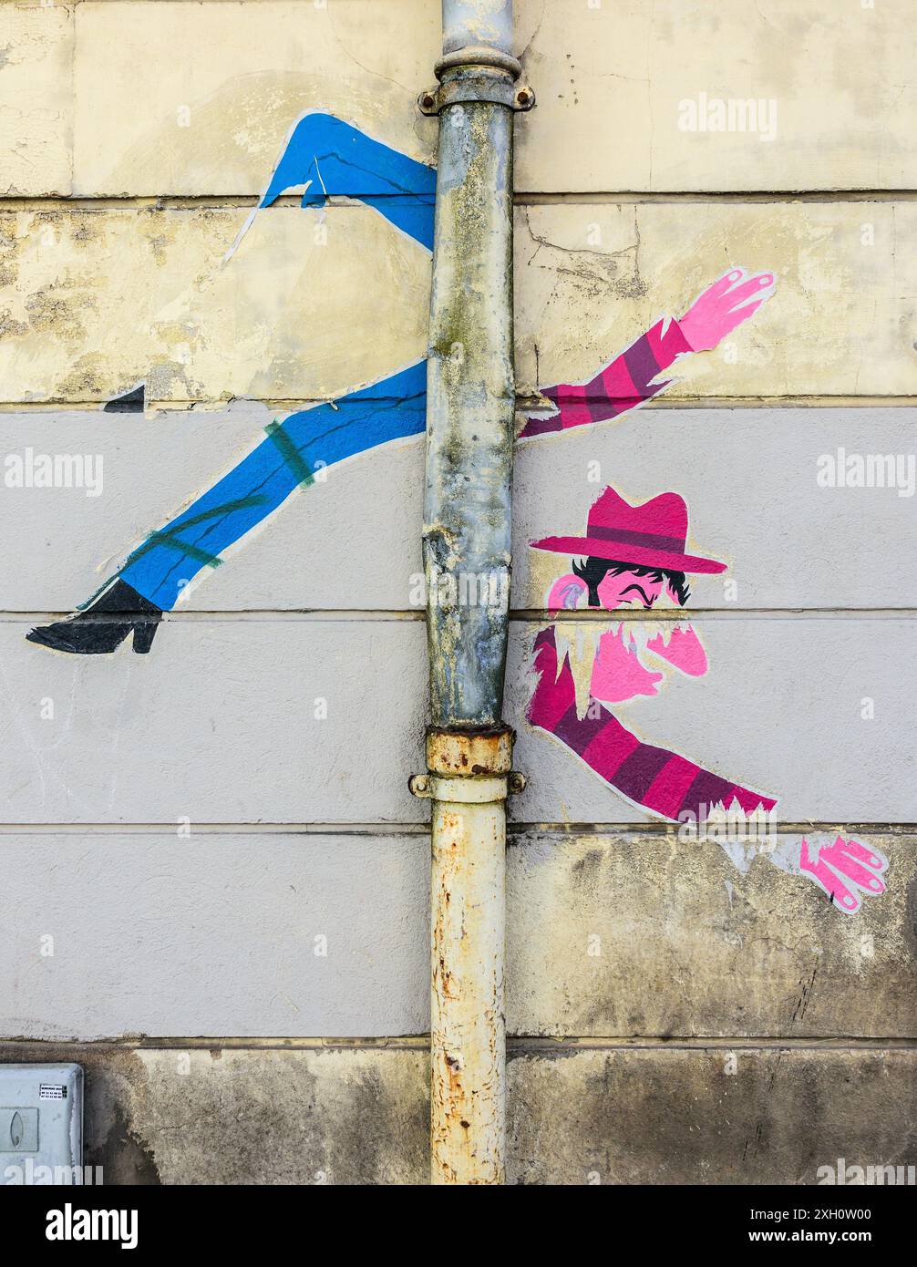 Strange artwork depicting severed man - Montreuil 93100, Seine-Saint ...