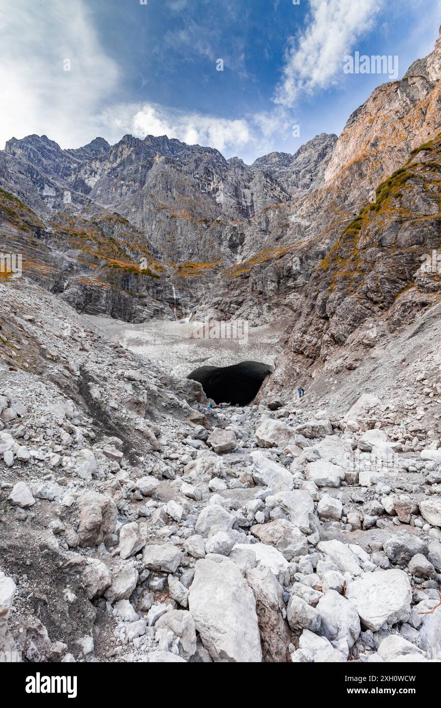 The Ice Chapel below the east face of the Watzmann at Koenigssee in ...