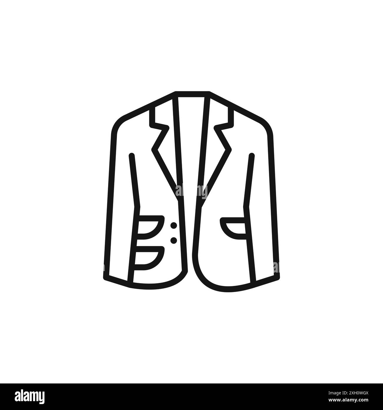 Blazer icon logo sign vector outline in black and white color Stock ...