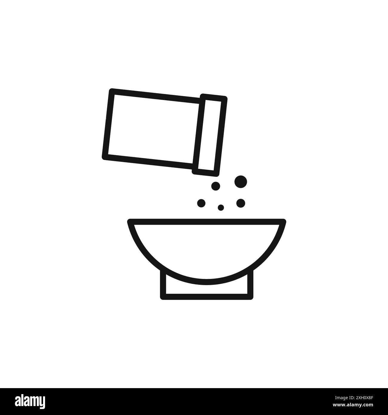 breakfast Flakes bowl icon logo sign vector outline in black and white ...