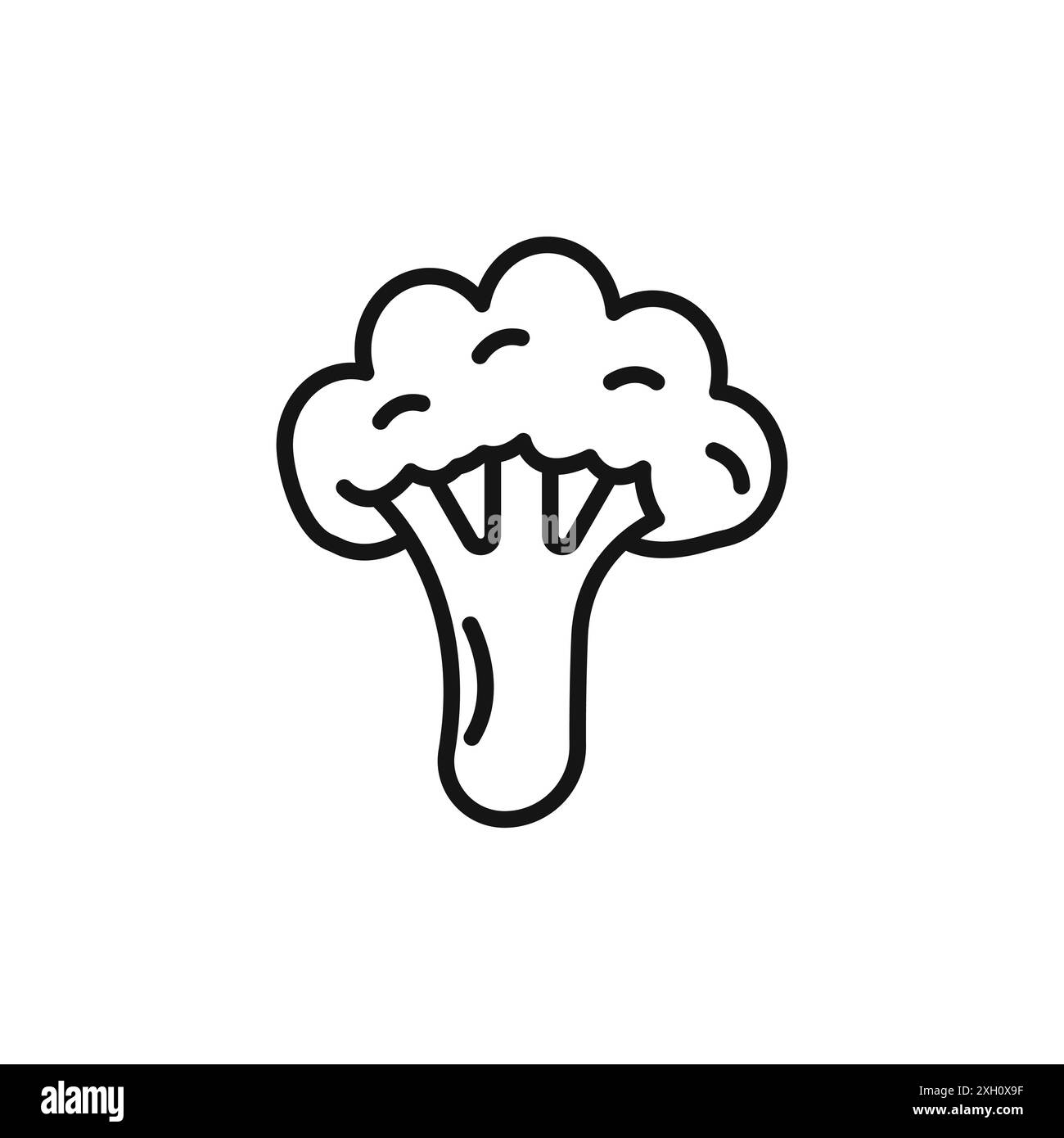 broccoli icon logo sign vector outline in black and white color Stock ...