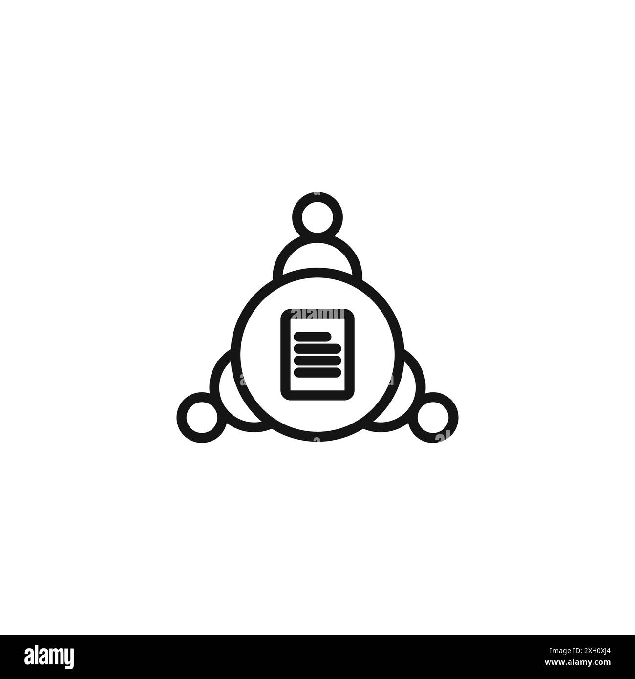 Business meeting icon logo sign vector outline in black and white color ...