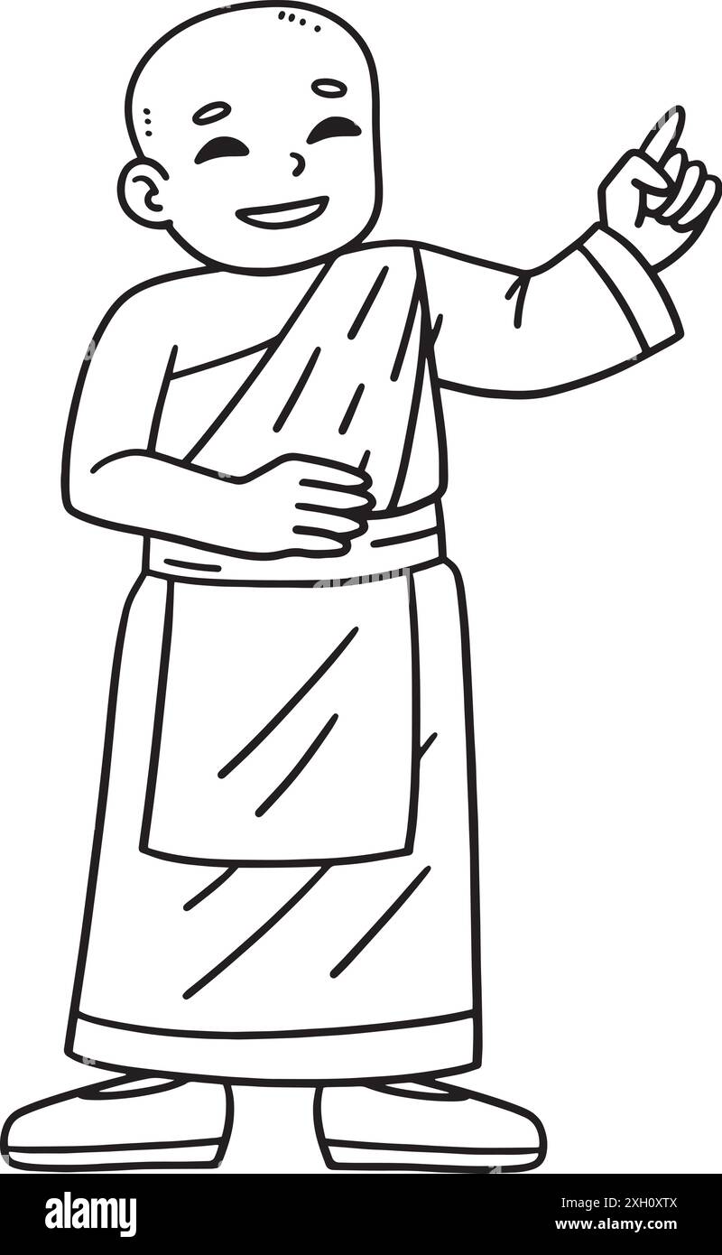 Monk Clip Art Sketch Coloring Page