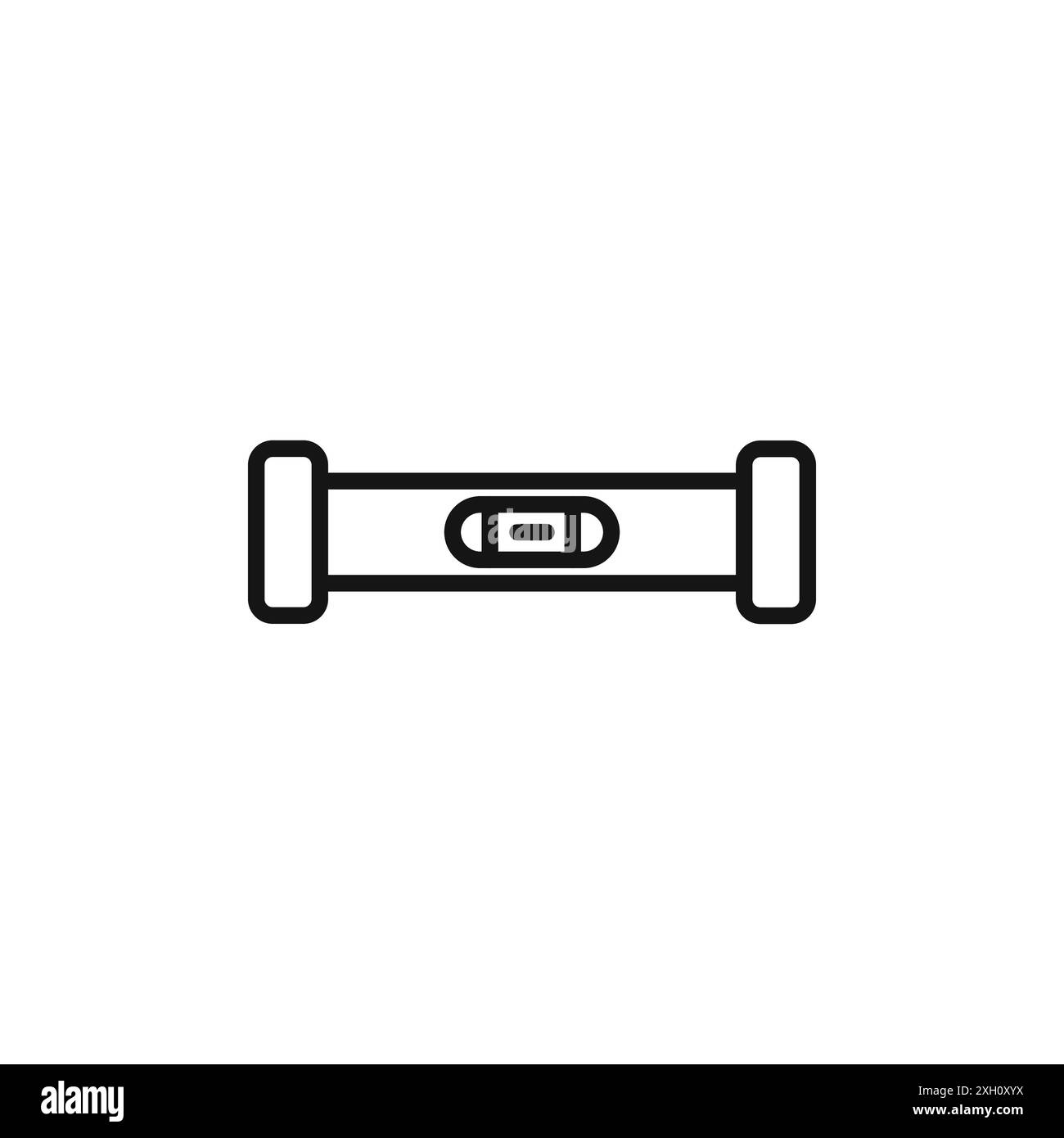 bubble level icon logo sign vector outline in black and white color ...