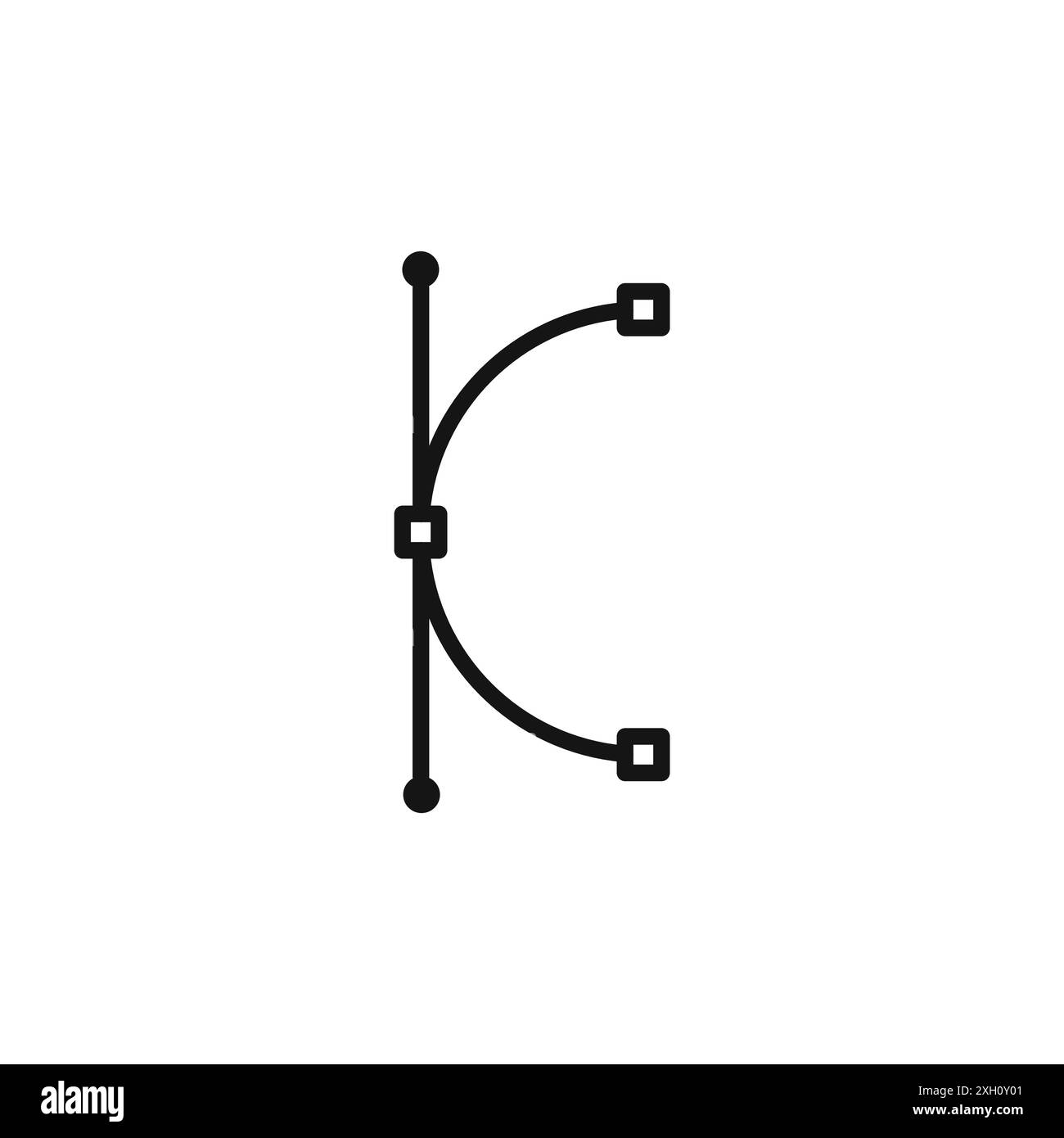 Bezier curve icon logo sign vector outline in black and white color Stock Vector Image & Art - Alamy