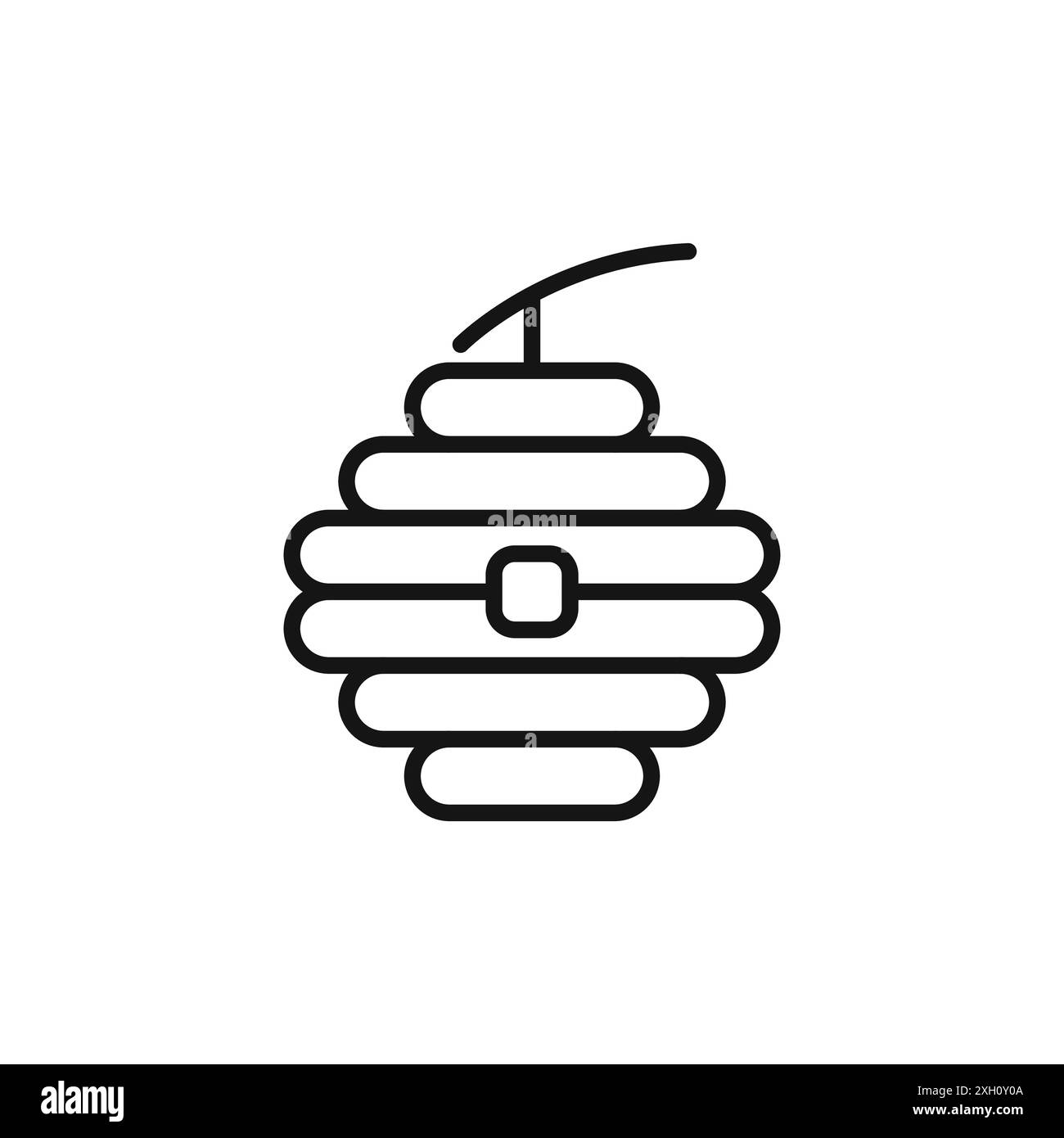 Beehive honeycomb icon logo sign vector outline in black and white ...