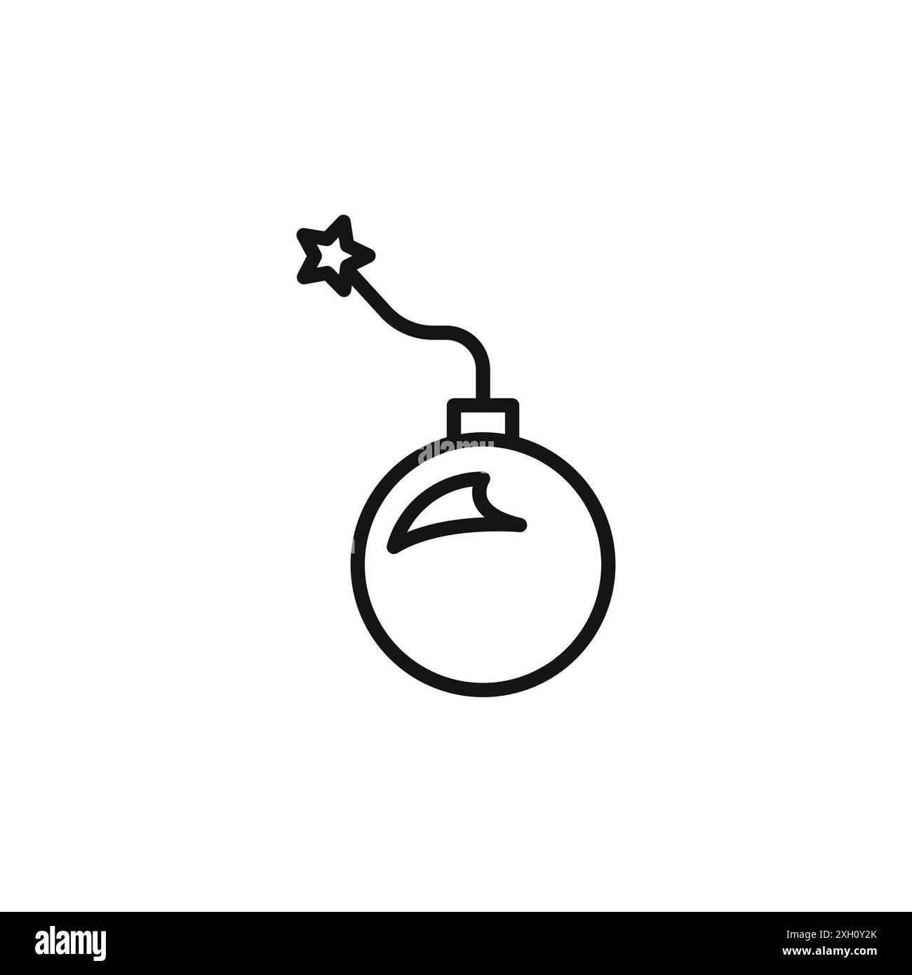 bomb icon logo sign vector outline in black and white color Stock ...
