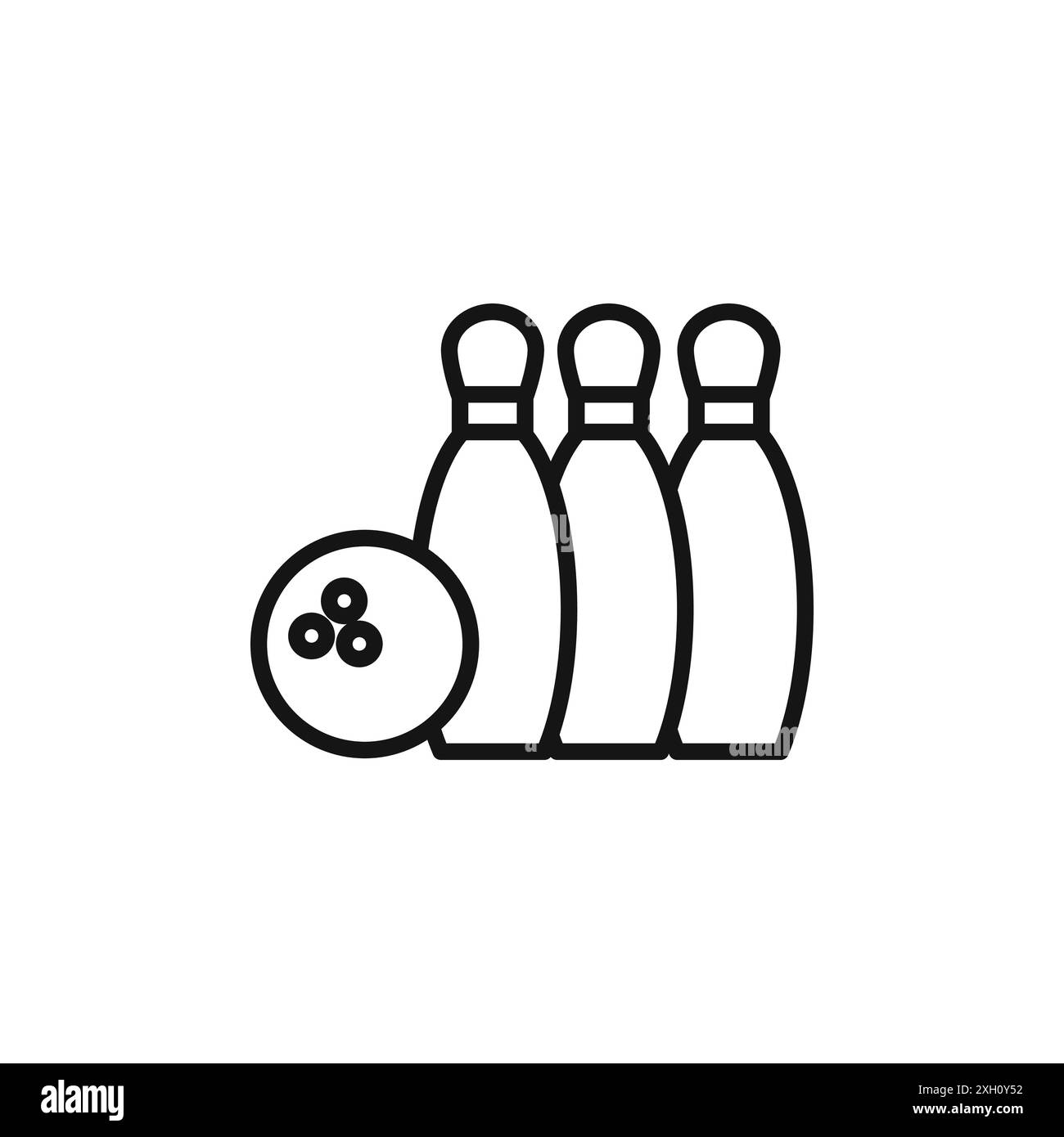 Bowling ball pin sport pictogram Black and White Stock Photos & Images ...