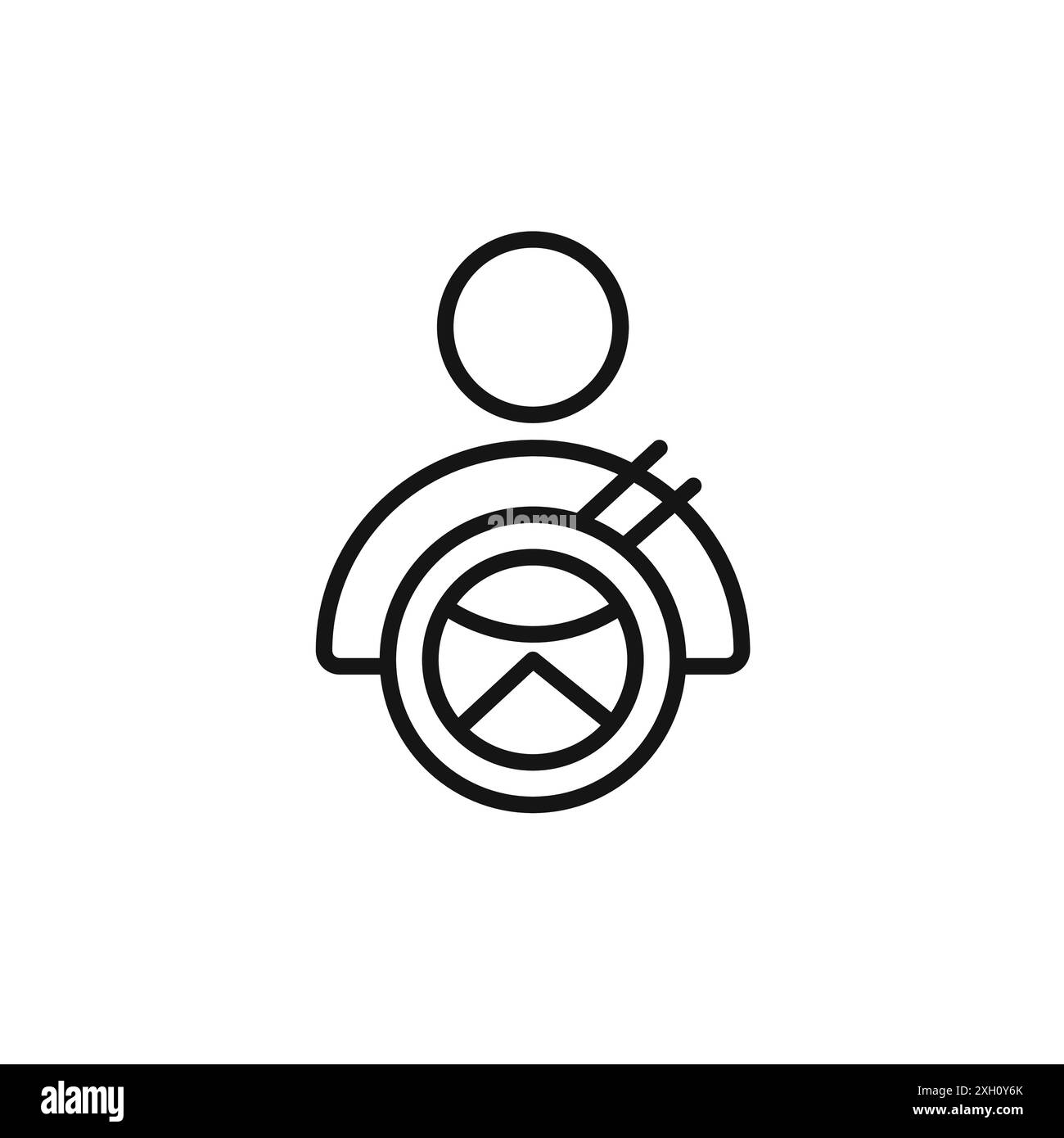 car driver icon logo sign vector outline in black and white color Stock ...