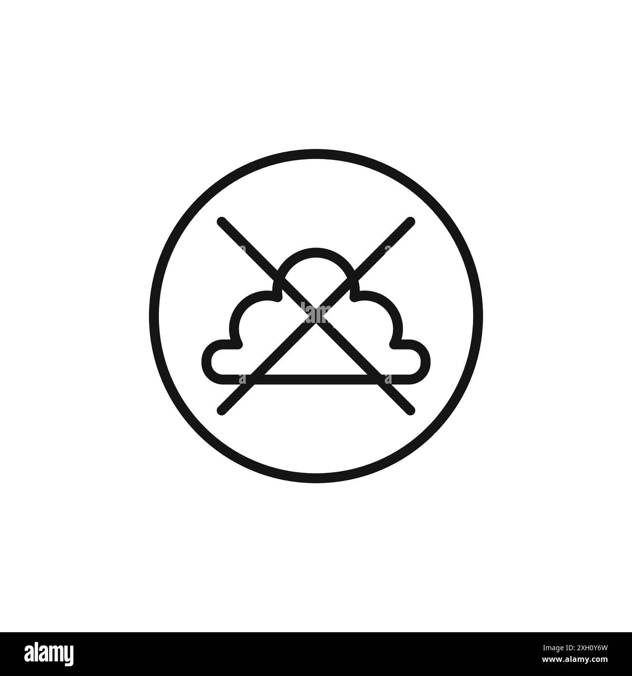 cloud sync disable icon logo sign vector outline in black and white ...