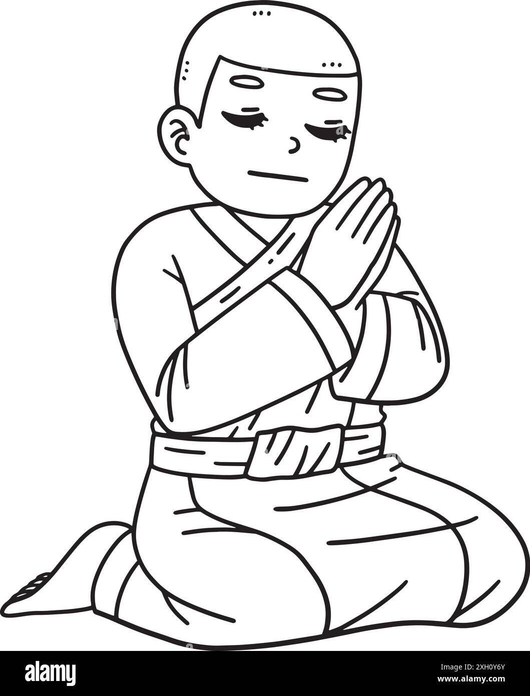 Buddhism Female Buddhist Offering Prayer Isolated Stock Vector Image ...