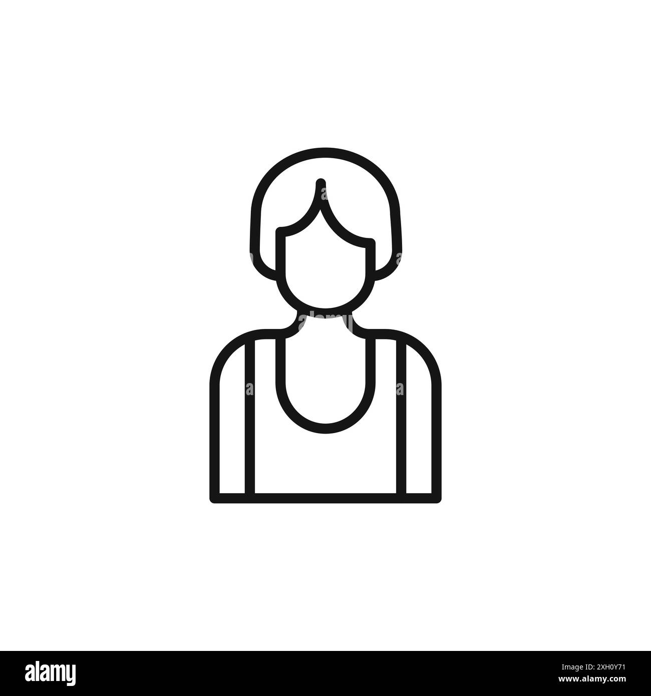 Boxer Woman Icon logo sign vector outline in black and white color ...