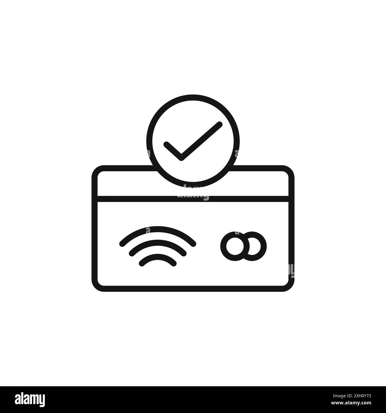 Contactless Payment icon logo sign vector outline in black and white ...