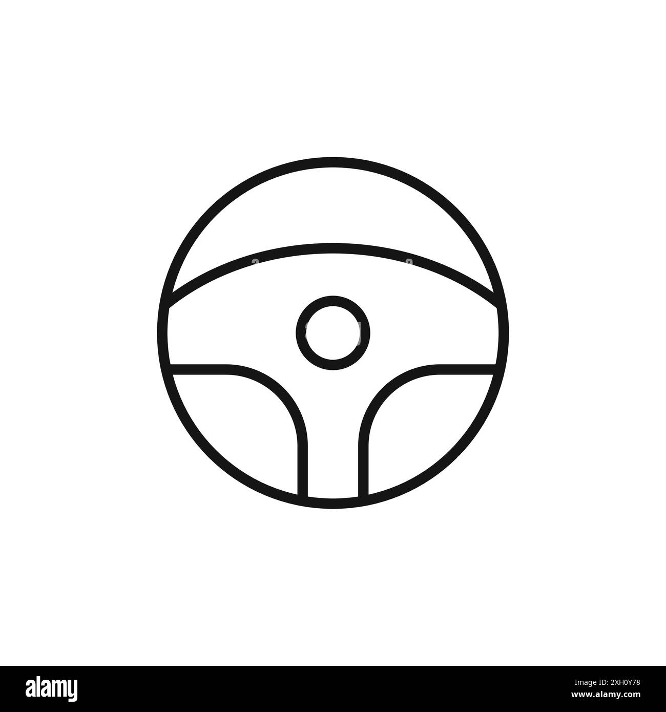 Car Steering Wheel icon logo sign vector outline in black and white ...