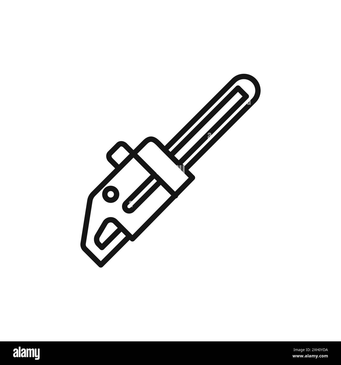 Chainsaw icon logo sign vector outline in black and white color Stock ...