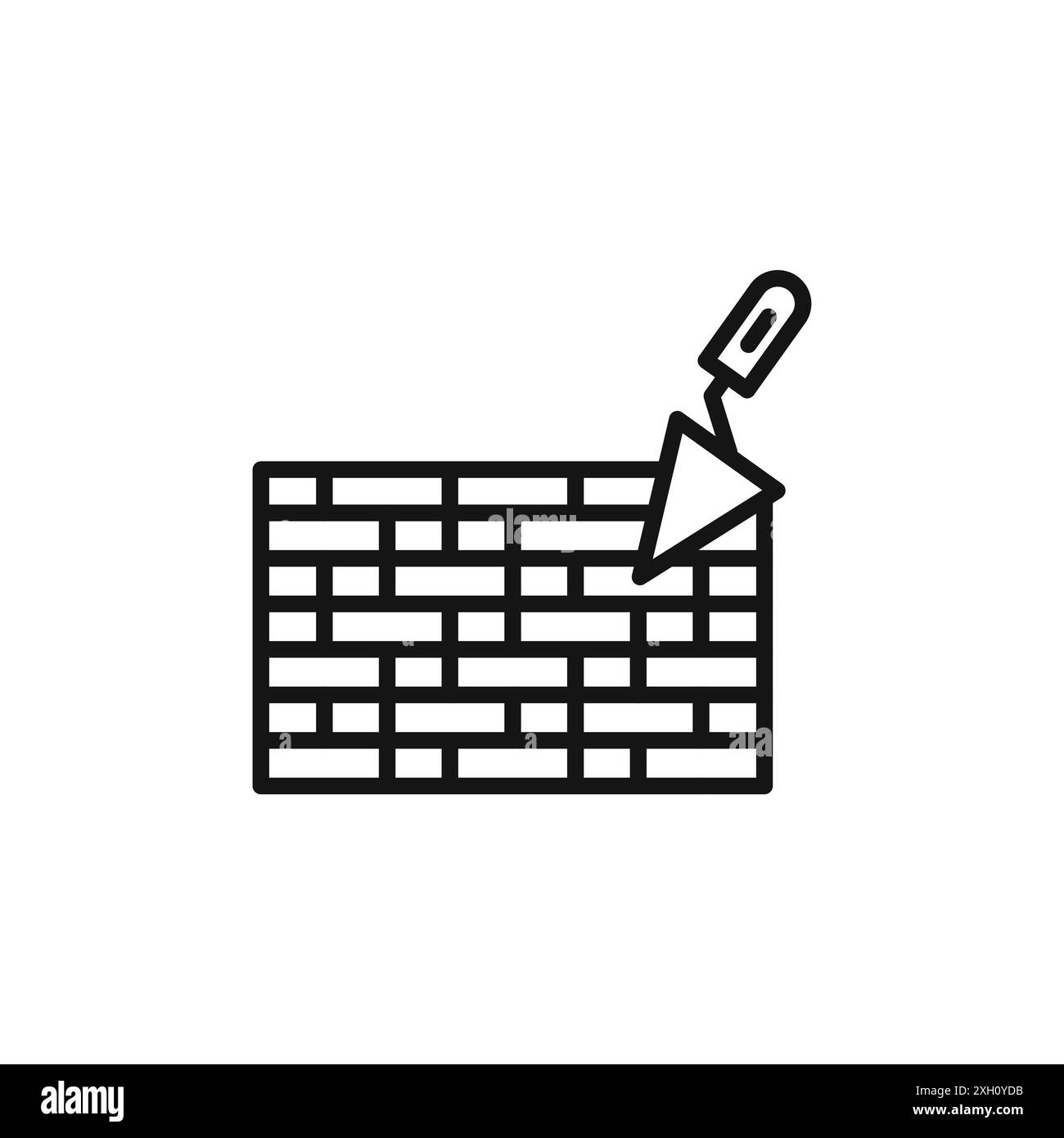 Brickwork icon logo sign vector outline in black and white color Stock ...